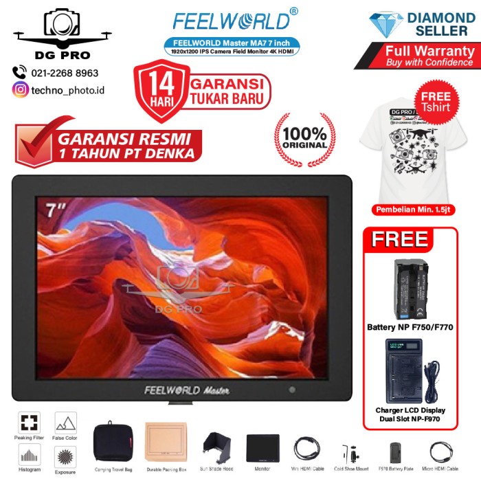 Jual FEELWORLD MASTER MA7 7 INCH 1920X1200 IPS CAMERA FIELD MONITOR 4K ...