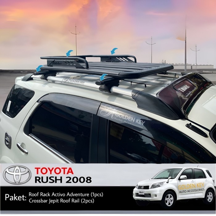 Jual Paket Rush 2008 Roof Rack Activo Adventure + Crossbar Jepit Roof ...