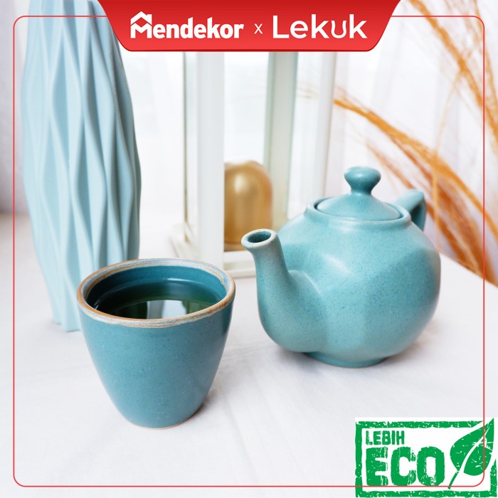 Jual LEKUK SEMUA POTTERY TEKO TEH TEA POT KOPI BIRU UNIK GELAS MUG ...