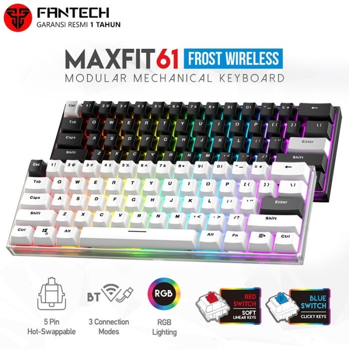 Jual FANTECH Keyboard MAXFIT 61 FROST WIRELESS Keyboard Gaming BLUE ...