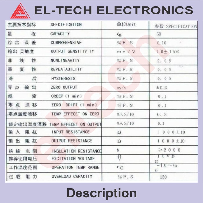 Jual 50kg 50 kg Load Cell Weight Sensor Timbangan Berat Human Scale ...