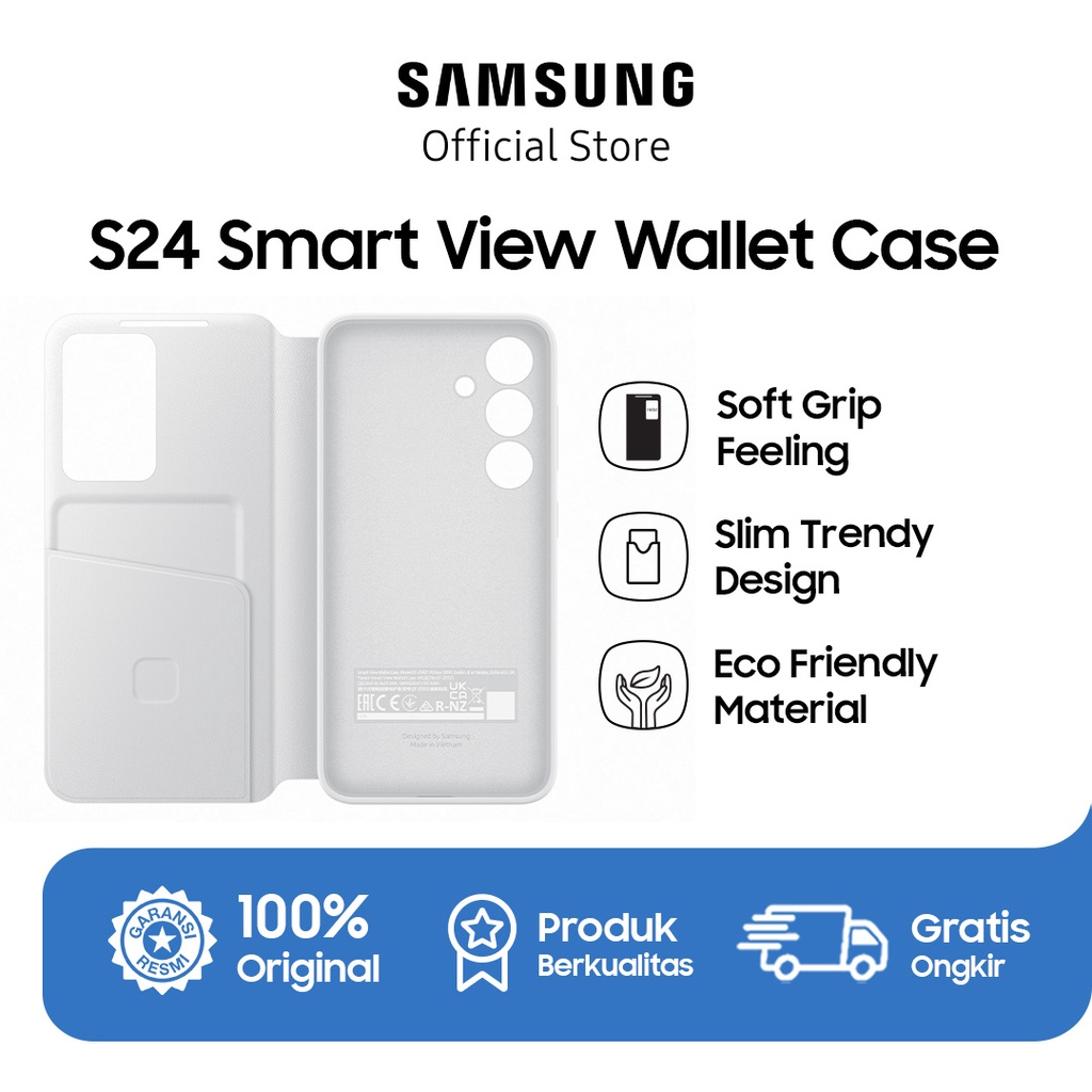 Jual Samsung Galaxy S24 Smart View Wallet Case - White | Shopee Indonesia
