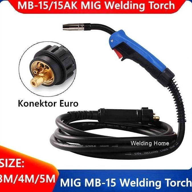 Jual MB15 MB-15 Mig Stang Las Welding Torch CO Tipe Binzel 3M 4M 5M 3 ...
