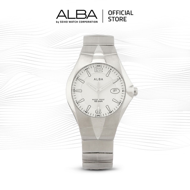 Jual Alba Jam Tangan Pria AXDM09 / AXDM09X1 Quartz White Dial Stainless ...