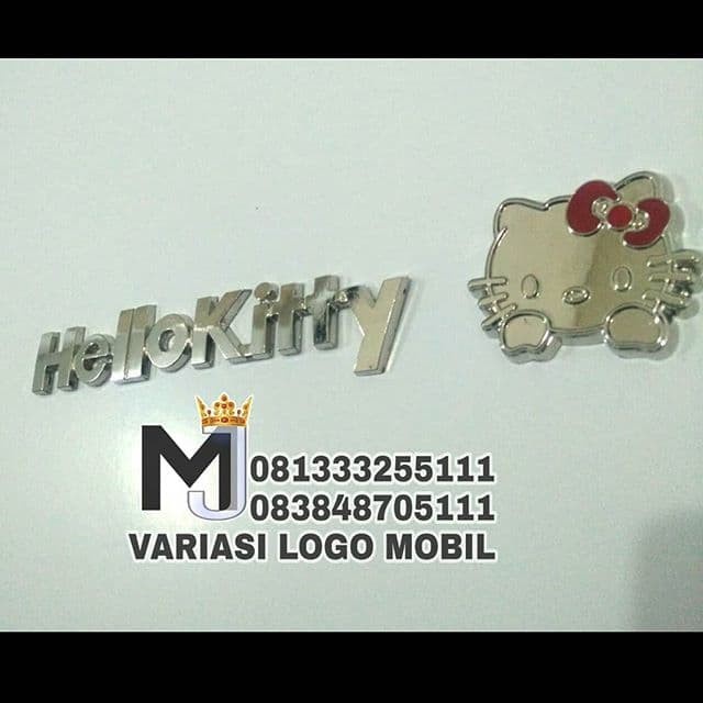 Jual Emblem Hello Kitty + Logo Kepala Hello Kitty Bahan Metal Stainless ...