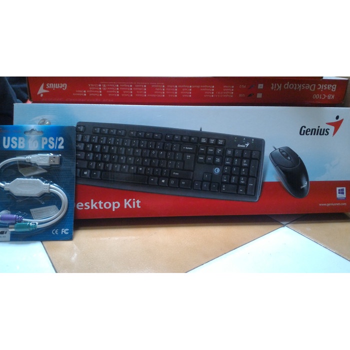 Jual Genius Keyboard KB-C100 Bundle Paket Keyboard Basic & Optical PS2 ...