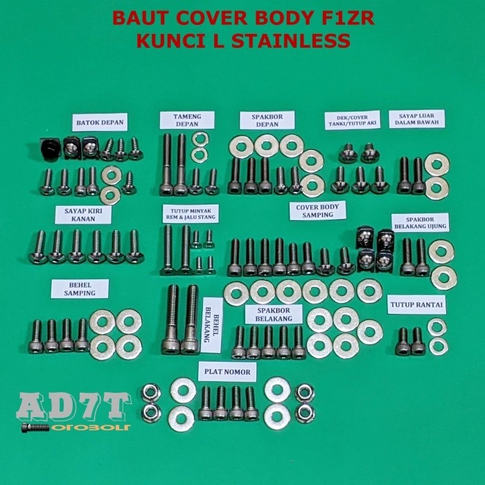 Jual Baut L Body Baut Set Body Luar F1zr Fizr Full Stainless Asli SS304 ...