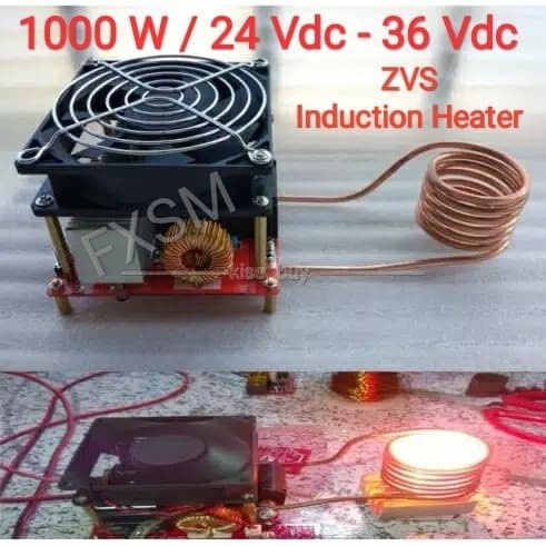 Jual 24Vdc~36Vdc/1000W - ZVS Induction Heater Pemanas Induksi + Cooling ...