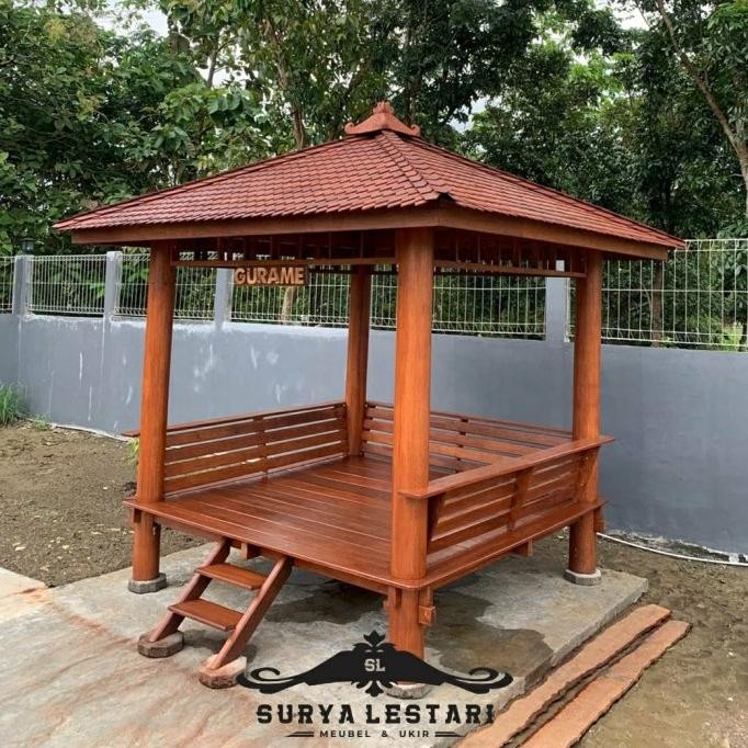 Jual Baru Gazebo Minimalis Kayu Glugu 2X25 M Terbaru | Shopee Indonesia