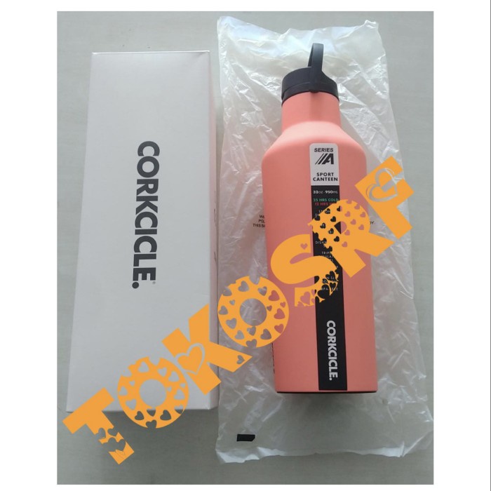 Jual [New Ori] Corkcicle Neon Lights Coral 32 Oz Sport Canteen Botol ...
