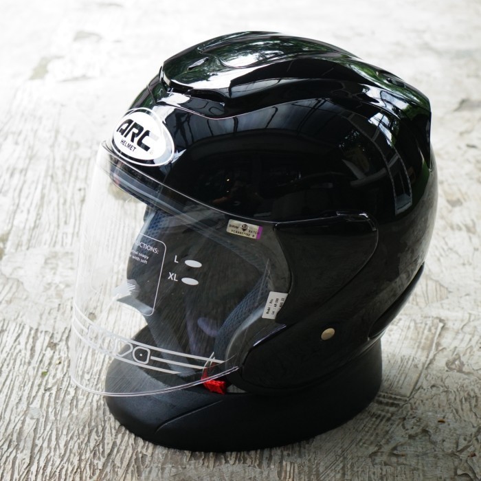 Jual [Ori] Arc Ritz Glossy Black- Helm Arc Half Face Berkualitas ...