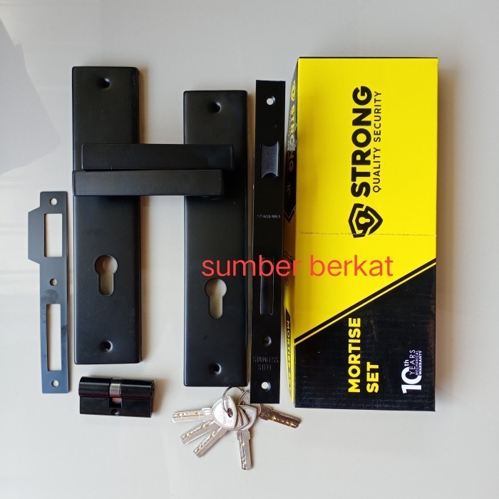 Jual Handle pintu hitam set / handle pintu rumah besar hitam komplit ...