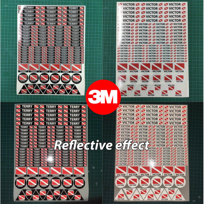 Jual CUSTOM SCUBA DIVING / DIVER STICKER SET NAME + FLAG 3M REFLECTIVE ...