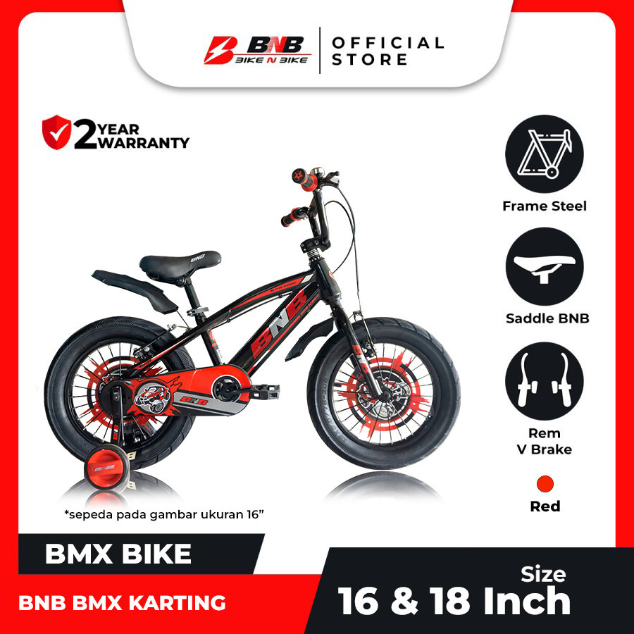Jual Sepeda Anak Bnb Bmx Karting "Ukuran 16, 18 Inch" Lebar Ban 3.00 Cocok Untuk Usia 4-8 Tahun ...