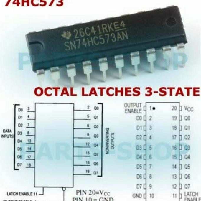 Jual IC bagus SN74HC573 TTL Octal D-Type 74HC573AN Latches 3 state ...