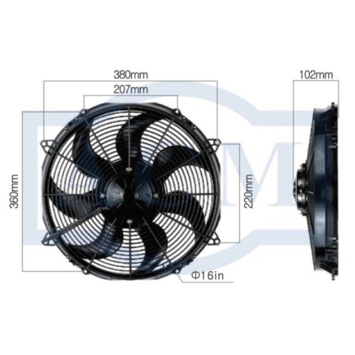 Jual [Ori] Extrafan Extra Fan 16 Inch 24V Ac Bus Hisap Universal Diskon ...