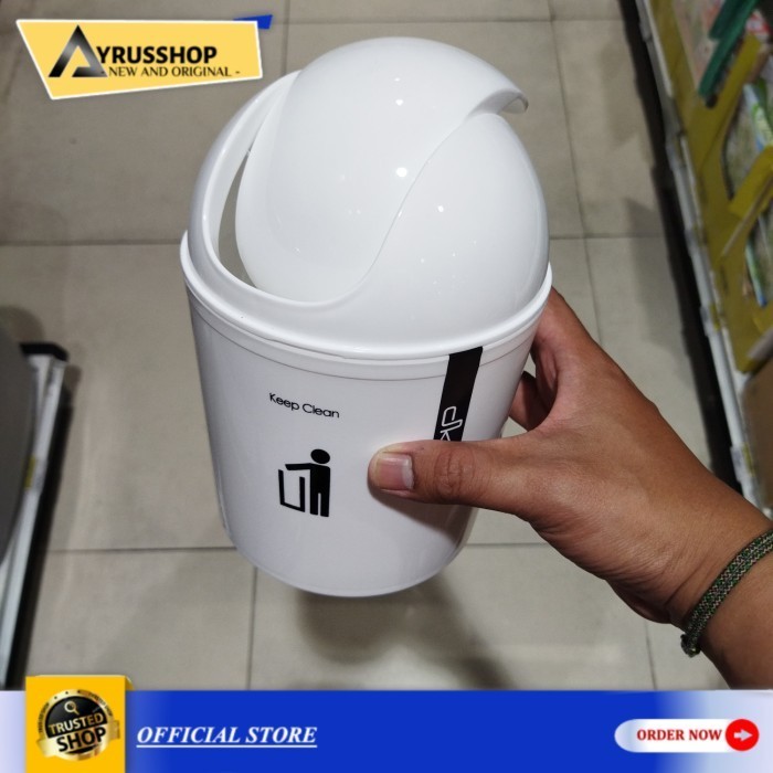 Jual Dustbin Tempat Sampah Bulat 1.5L Mini/Kecil/Mobil/Meja/dkw/Putih | Shopee Indonesia