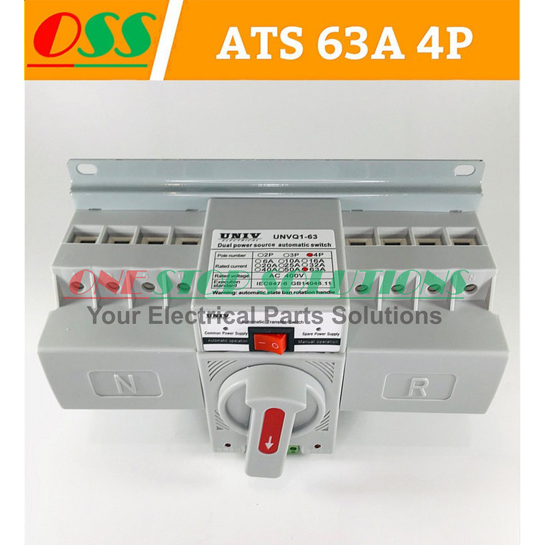 Jual Murah - Ats Auto Transfer Switch Ats 63A 4P 4 Pole Untuk Otomatis ...
