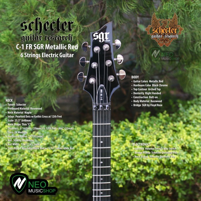 Jual PROMO SCHECTER C1 FR SGR METALLIC RED 6 STRINGS ELECTRIC GUITAR # ...