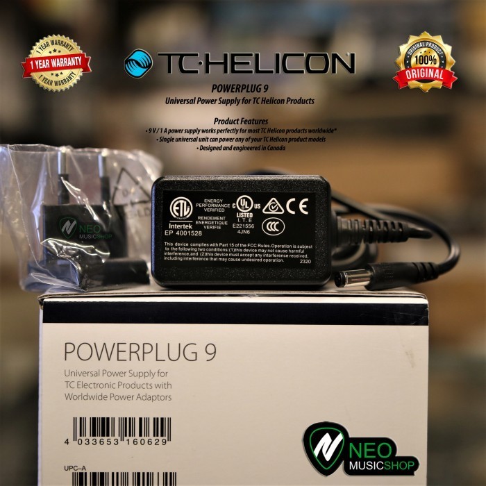 Jual PROMO TC HELICON POWERPLUG 9 9V / 1A POWER SUPPLY FOR TC HELICON PRODUCTS #ORIGINAL ...