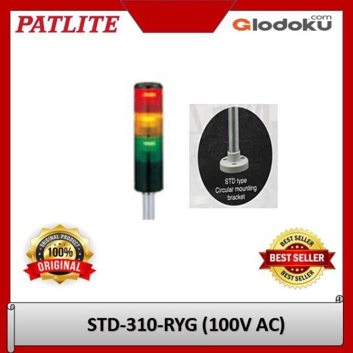 Jual PATLITE SIGNAL TOWER STD-310-RYG (100V AC) | Shopee Indonesia