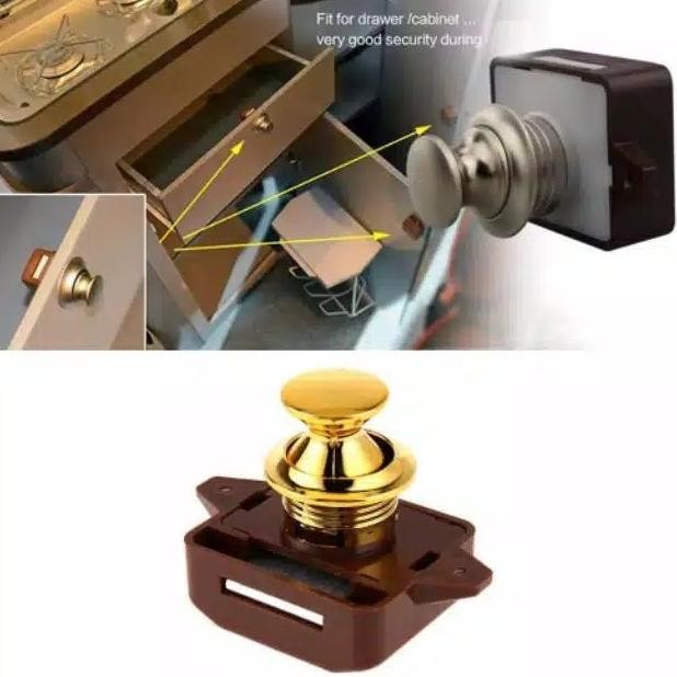 Jual Kunci Pintu Lemari / Push Button Tombol Catch Lock Lemari Pintu ...