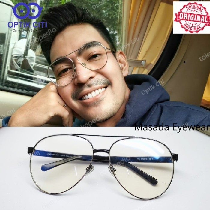 Jual Frame Kacamata Pria Wanita Masada Aviator Besar Titanium M560 ...