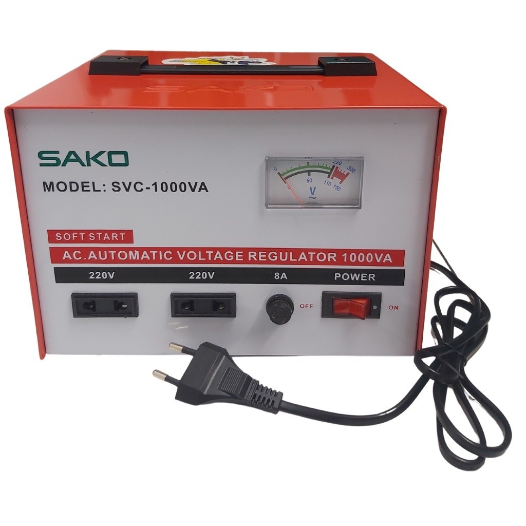 Jual Stabilizer Sako SVC-1000VA Automatic Voltage Regulator Tegangan Listrik 1000VA | Shopee ...
