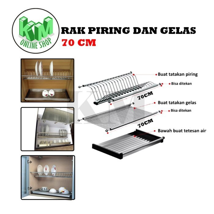 Jual Rak Piring & Gelas 70 Cm Stainless Steel Merk Vitco | Shopee Indonesia