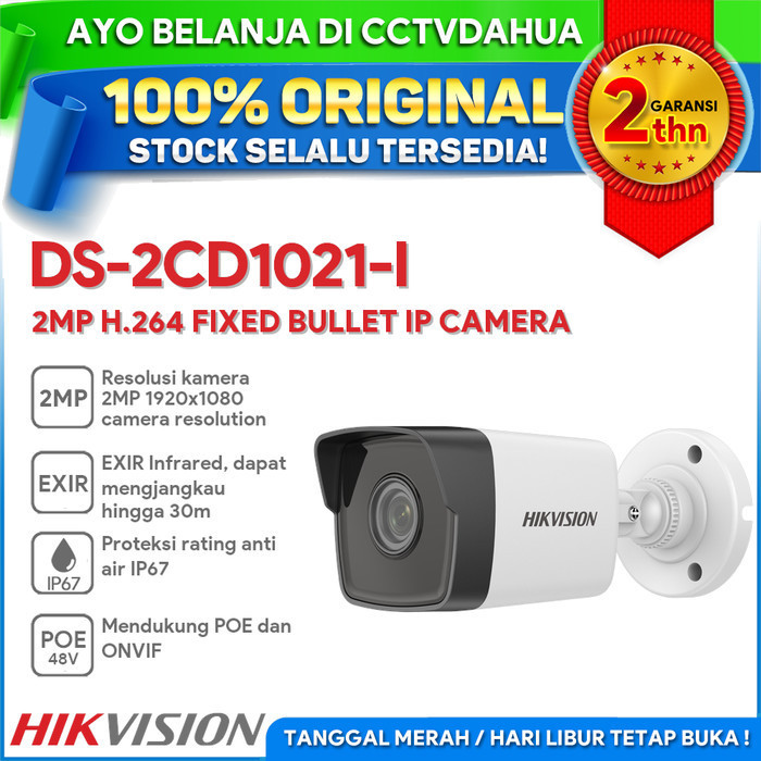 Jual HIKVISION DS-2CD1021-I Hikvision 2 MP Fixed Bullet Network Camera | Shopee Indonesia