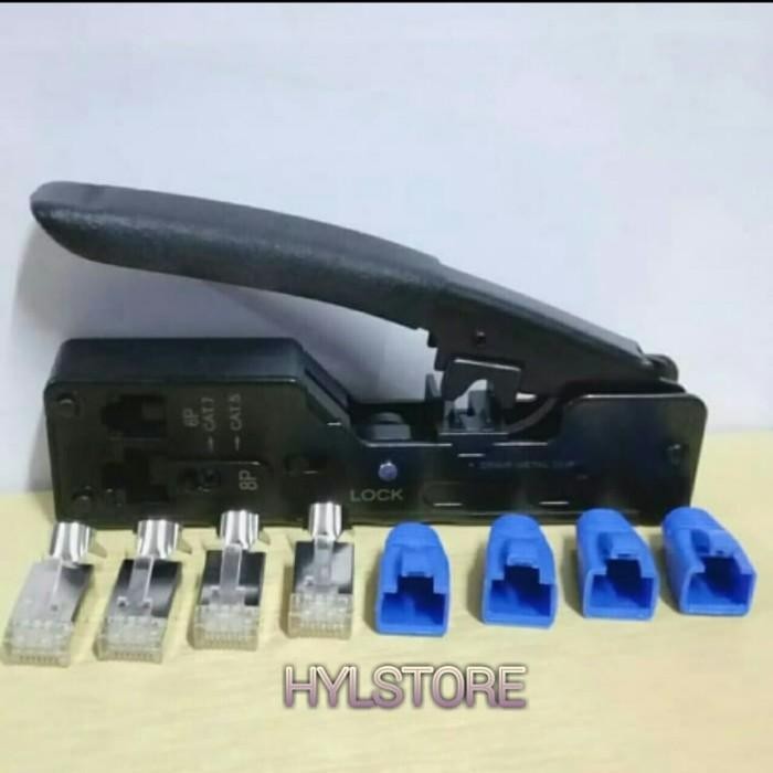Jual PAKET TANG CRIMPING RJ 45 CAT 7 (1 PCS)+CONNECTOR RJ 45 CAT 7 (10 ...