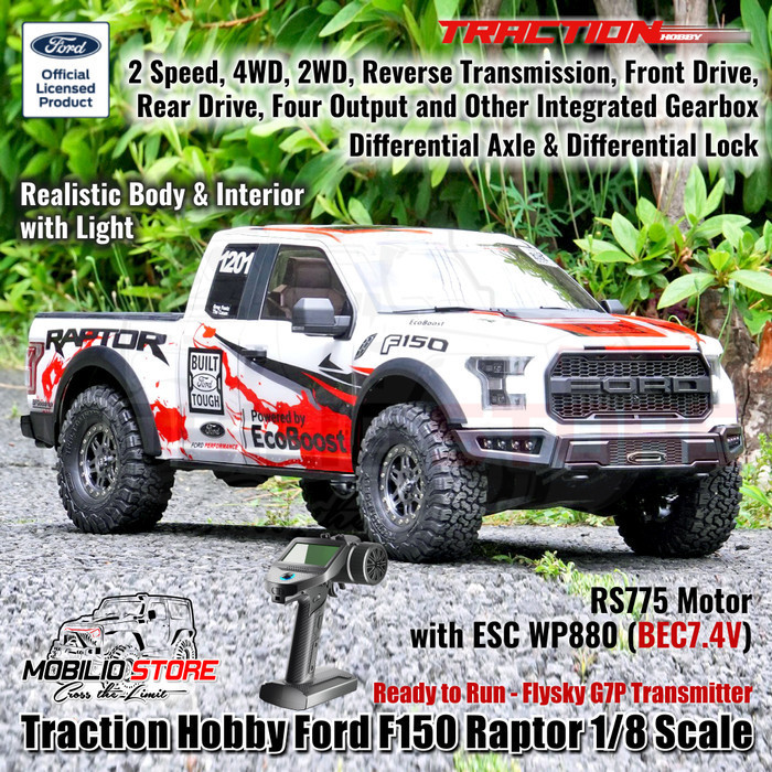 Jual Traction Hobby Ford F150 Raptor 1/8 Scale RTR RC Crawler Adventure ...