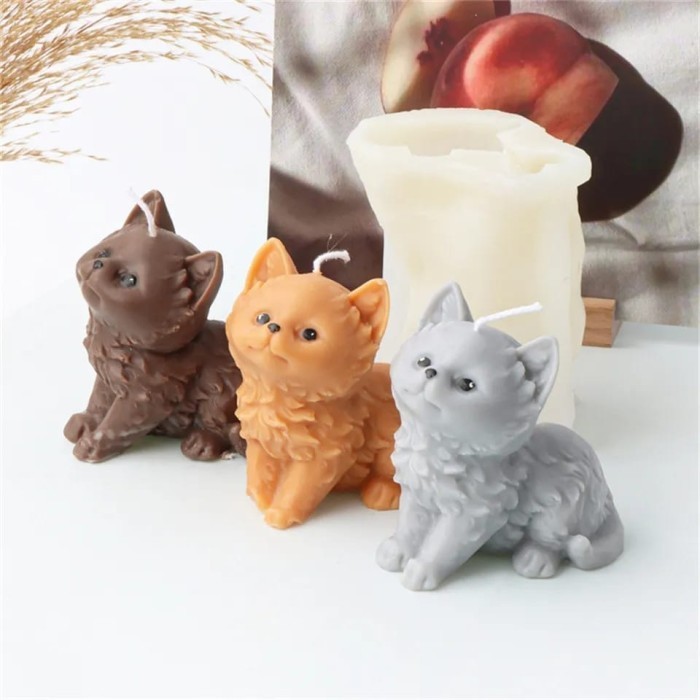 Jual Cetakan Silikon Kucing Beruang Cute Hat Cat Bear Candle Mold -27sg ...