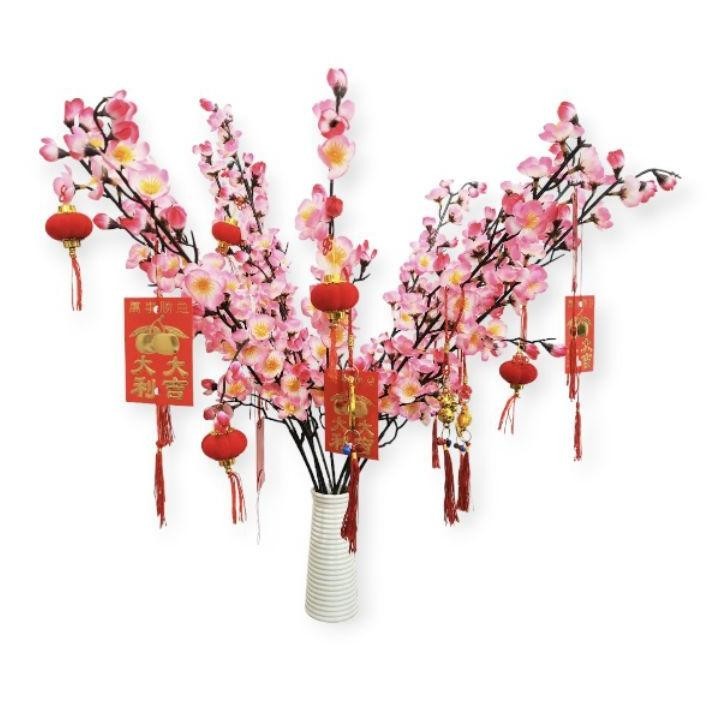 Jual Pohon Imlek Ukuran 60Cm Lengkap Hiasan /Pohon Angpao/Bunga Sakura ...