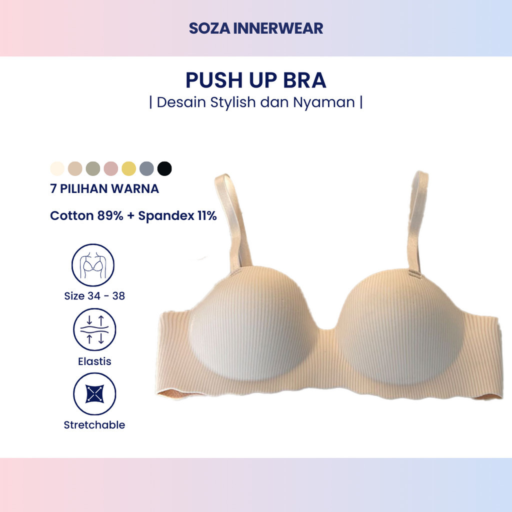 Jual Push Up Bra Busa Tipis Tanpa Kawat 106 BH Wanita Ada Pengait 2 ...