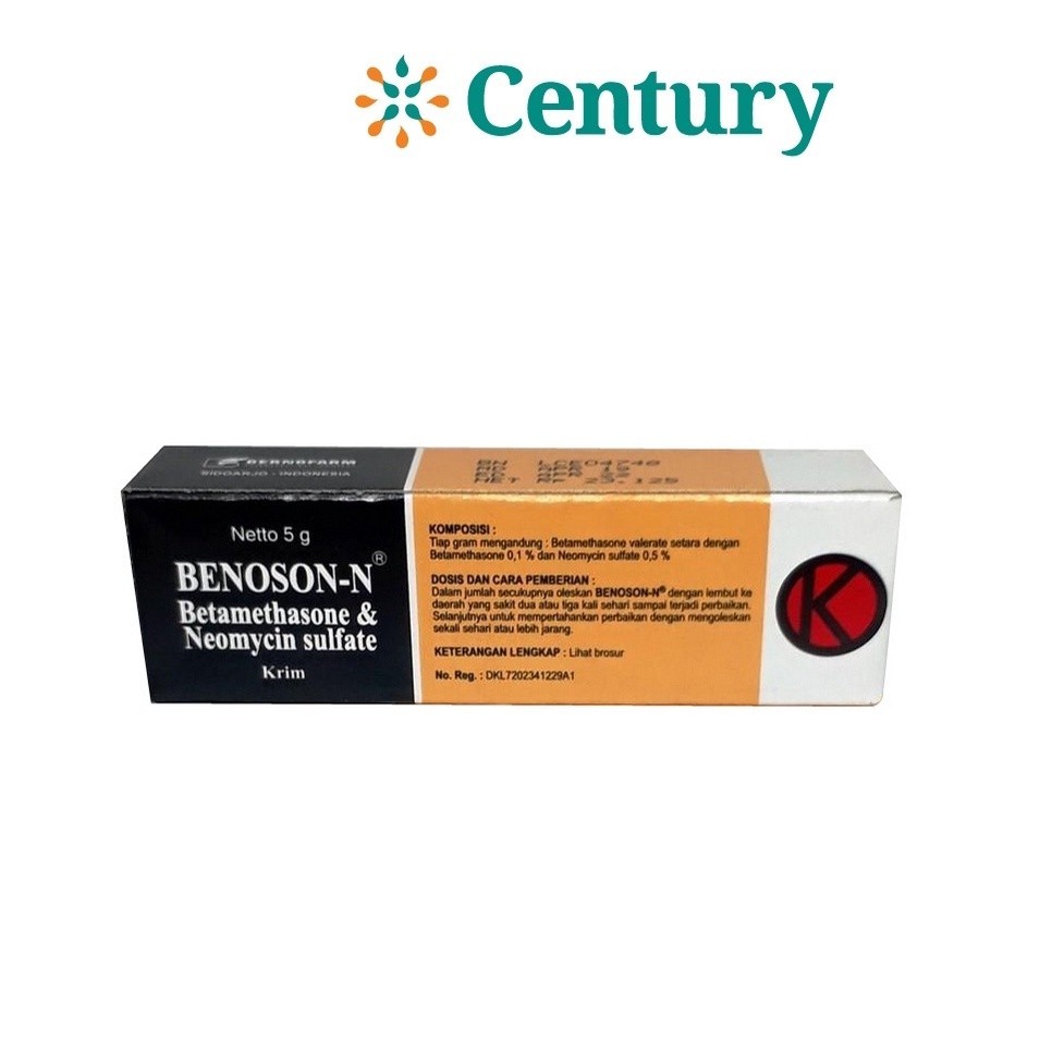 Jual BENOSON N 0,1% CREAM 5 GRAM / BETAMETASON / SALEP GATAL / ALERGI ...