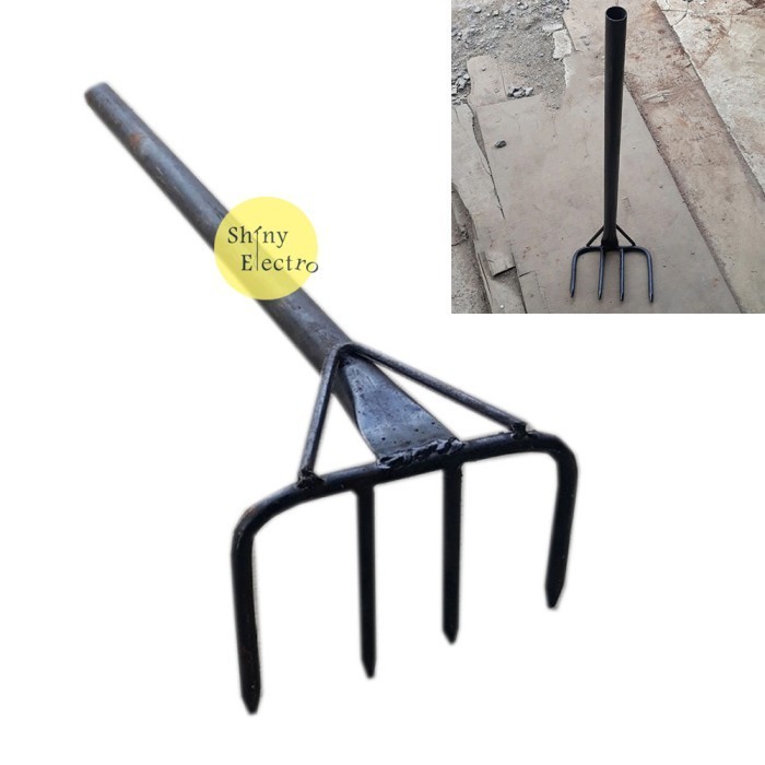 Jual Sapu Garpu Taman Daun Garuk Sampah Got Panjang Besi Gagang Kayu ...