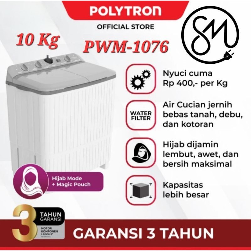 Jual Mesin cuci Polytron 10 Kg PWM-1076 Primadona Giant PWM1076 2 ...