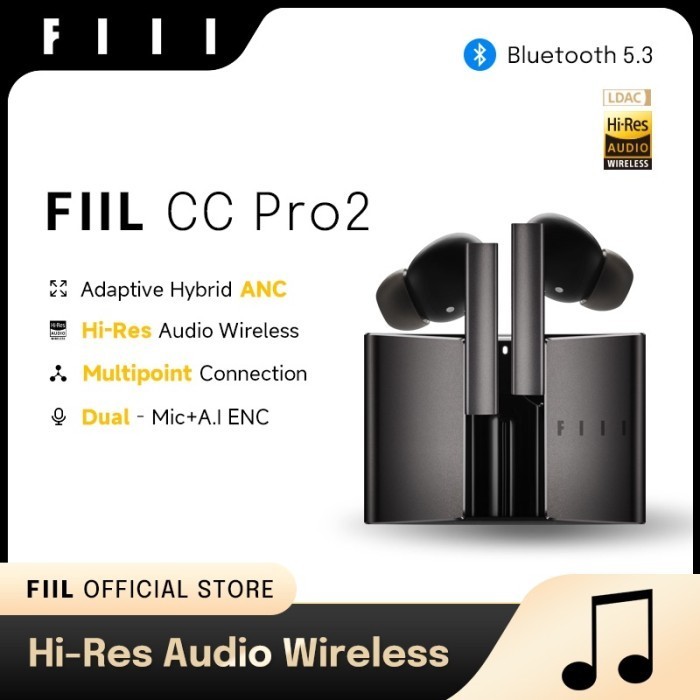 Jual FIIL CC Pro2 Hi-Res LDAC 42dB Hybrid ANC TWS Earbuds Earphones BT ...