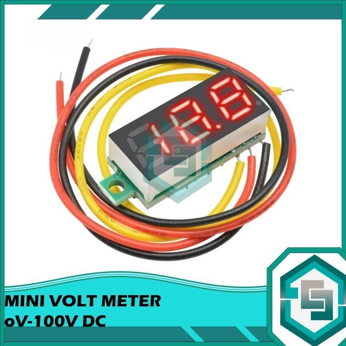 Jual VOLTMETER MINI RED MERAH VOLT PANEL METER 0-100V DC 3 WIRE 0.28 ...