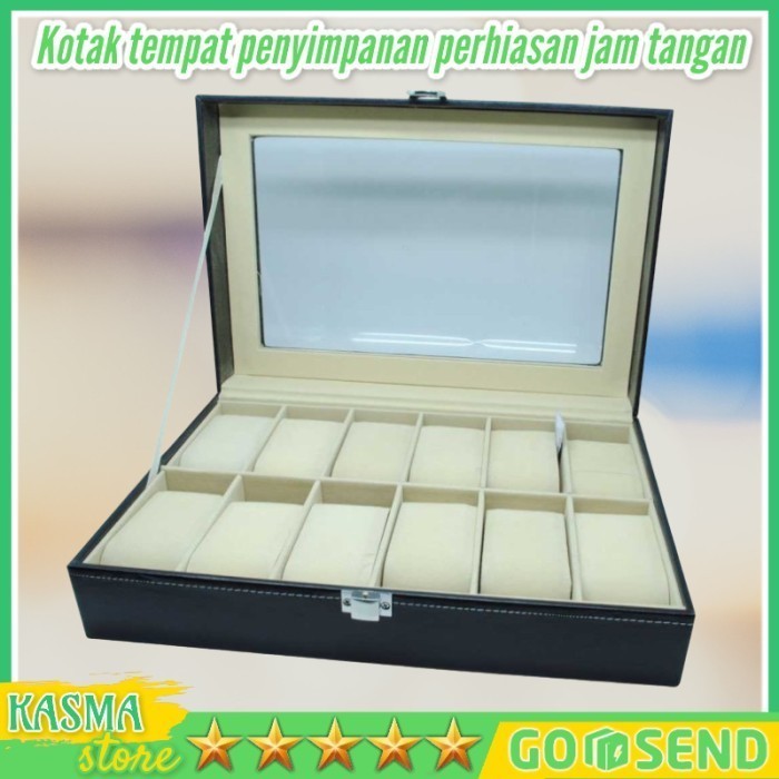 Jual KOTAK TEMPAT JAM TANGAN ISI 12 BOX JAM AKSESORIS PERHIASAN WATCH ...