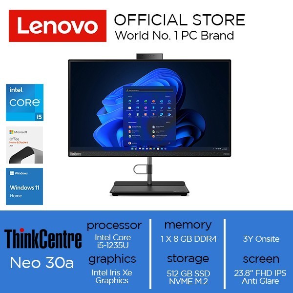 Jual Lenovo ThinkCentre neo 30a 24 Core i5-1235U 8GB 512GB W11 OHS ...