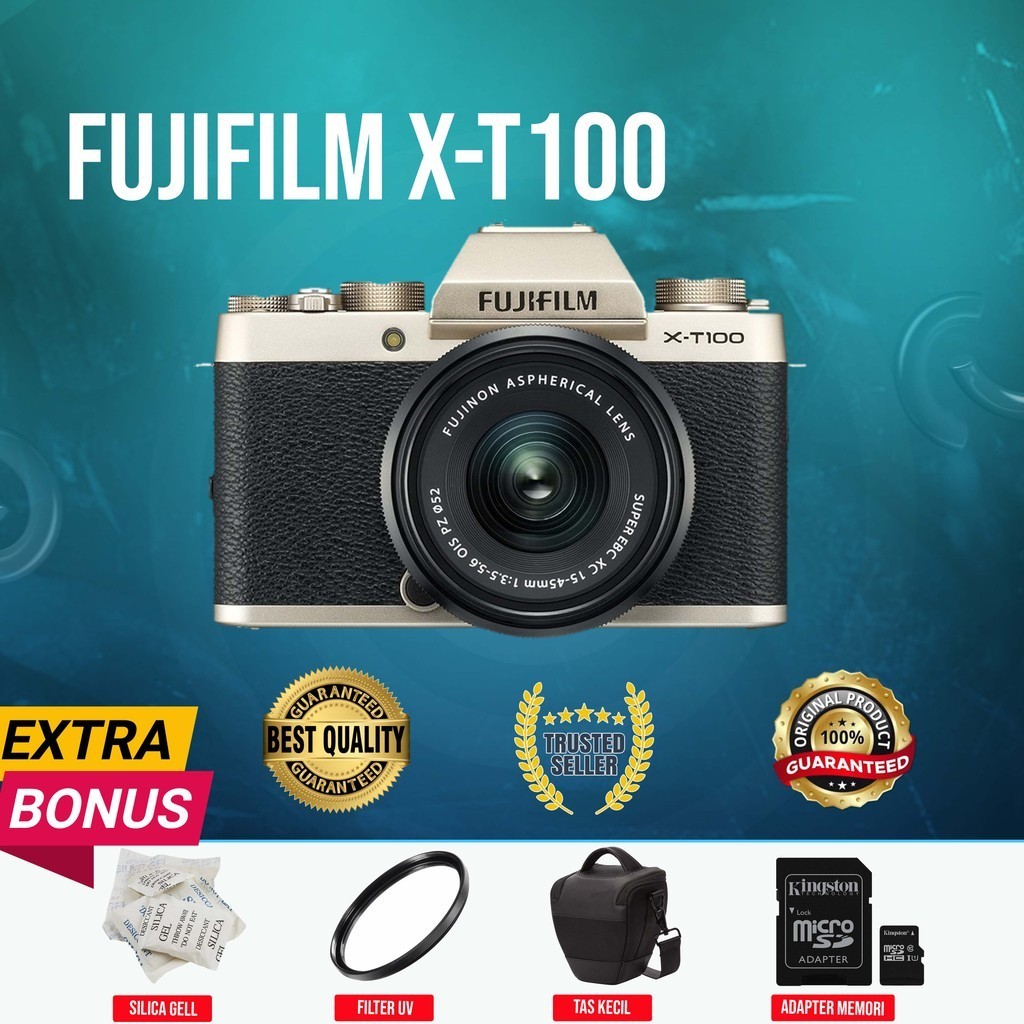 Jual [GUBUK KAMERA] MIRRORLESS FUJIFILM FUJI X-T100 XT100 KIT 15-45MM OIS ORIGINAL NORMAL MULUS ...