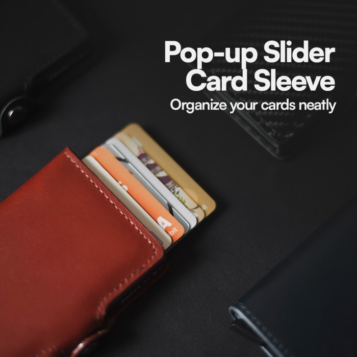Jual Classic Rfid Leather Pop Up Card Case Wallet By Press Play ...