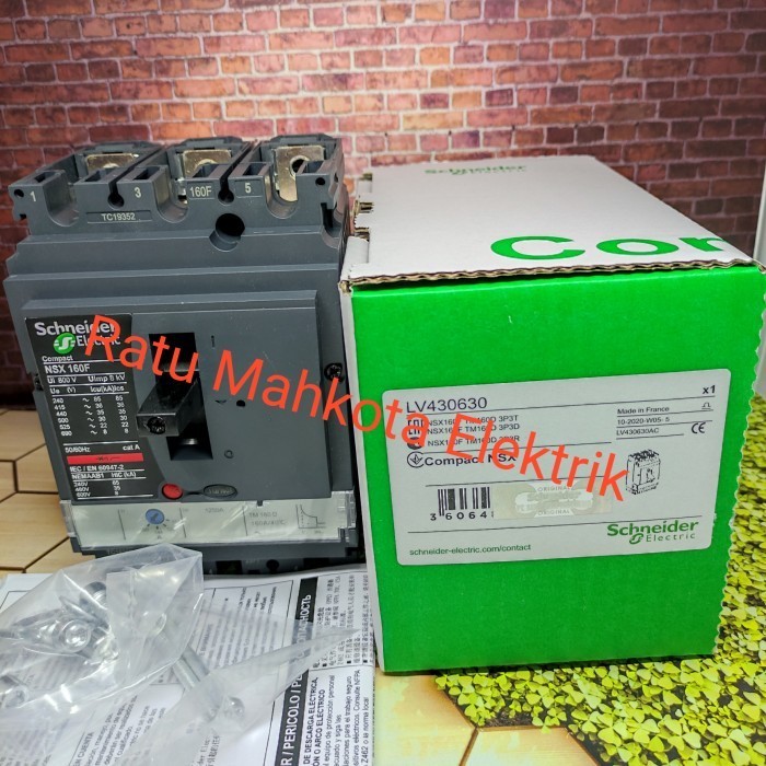 Jual MCCB SCHNEIDER NSX160F 3P 160A TM160D LV430630 BREAKER 3PHASE | Shopee Indonesia