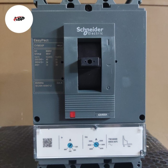 Jual MCCB BREAKER SCHNEIDER CVS630F 3P 600A LV563306 36KA 3PHASE 3POLE ...