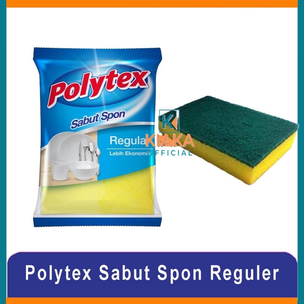 Jual Polytex sabut spon busa reguler ekonomis cuci piring Politex Sabut Sponge | Shopee Indonesia