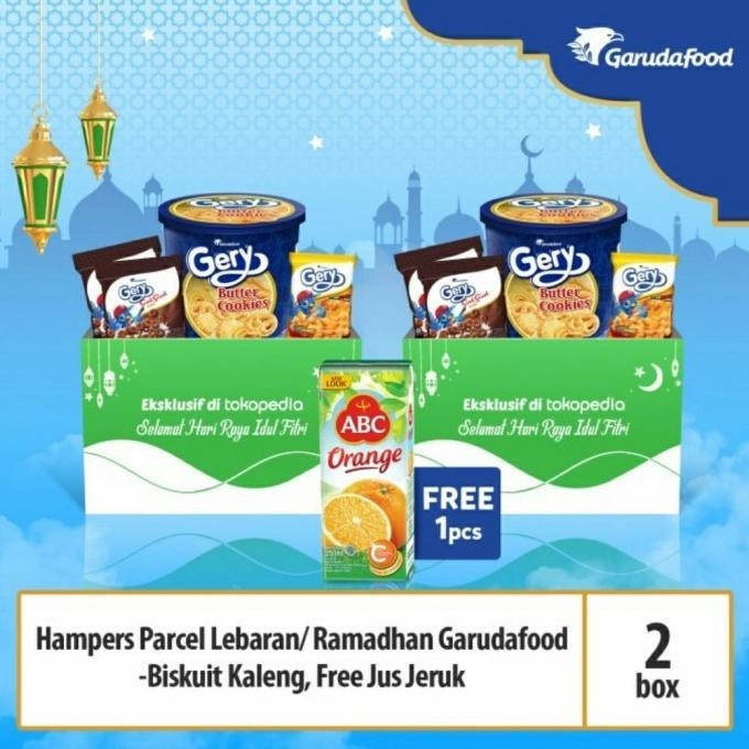 Jual Parcel Lebaran Garudafood 2 Box - Biskuit Toples Free Juice Jeruk ...