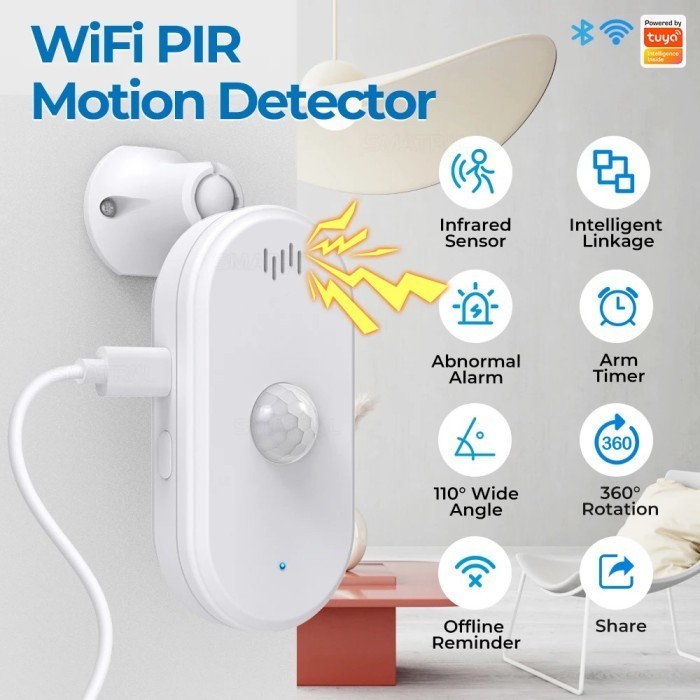Jual Smatrul Alarm Sensor Gerak Anti Maling Smart Wifi Pir Motion Sensor Shopee Indonesia