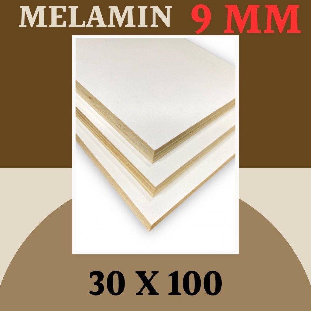 Jual Triplek Melamin 9mm 30x100 cm (2 muka) | Shopee Indonesia